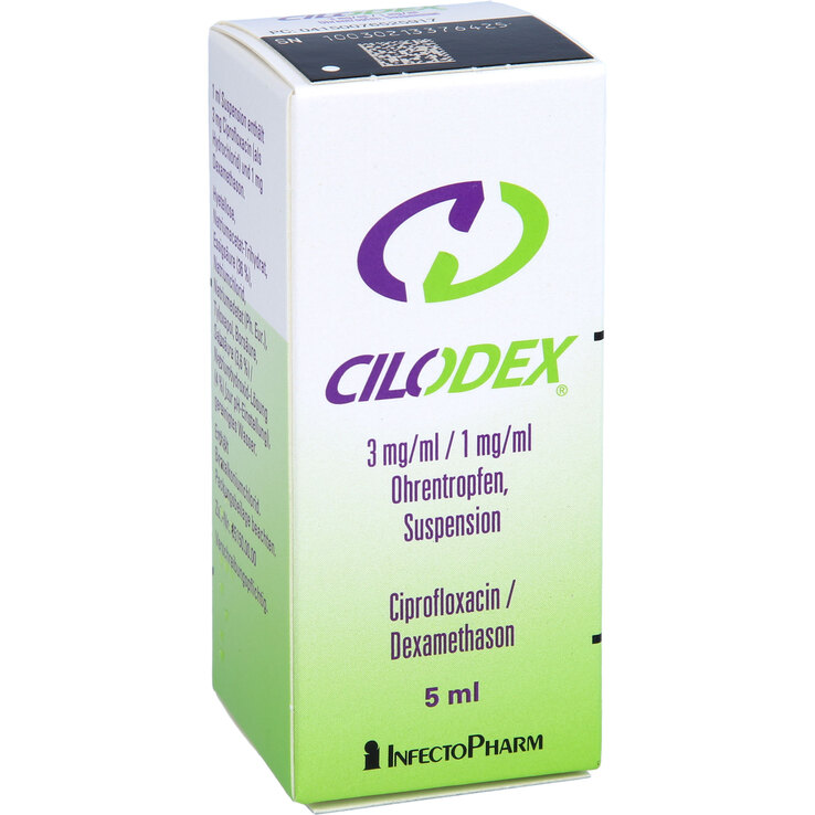 Cilodex 3 mg / ml 1 mg / ml Ohrentropfen Suspension 5 ml auf E-Rezept ...