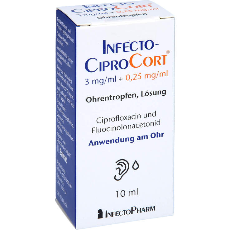 Infectociprocort 3mg / ml + 0,25mg / ml Ohrentropfen 10 ml auf E-Rezept ...