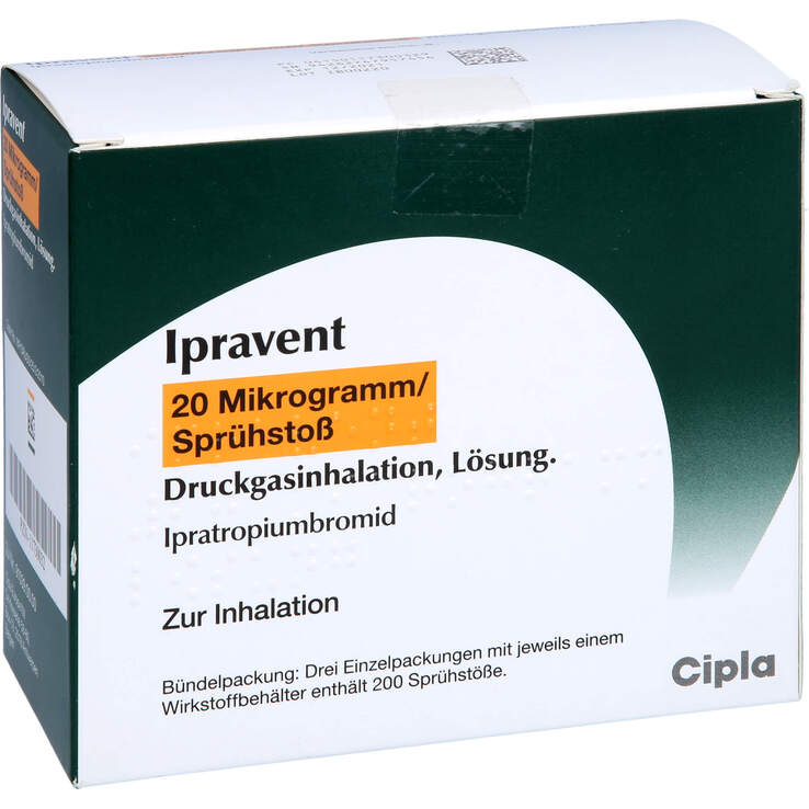 Ipravent 20 Mikrogramm / Sprühstoß Druckgasinhalat. 3 St auf E-Rezept ...