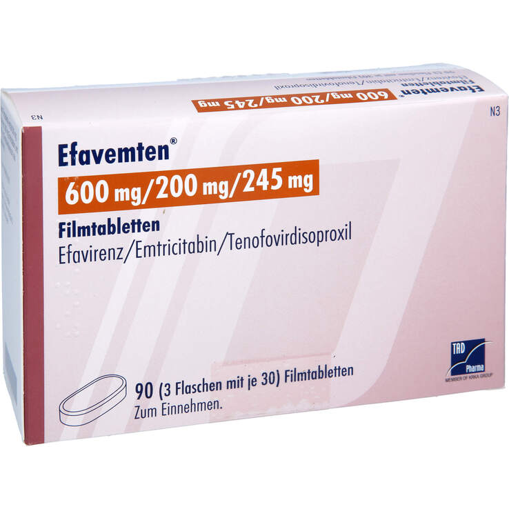 Efavemten 600 mg / 200 mg / 245 mg Filmtabletten Dose 90 St auf E ...