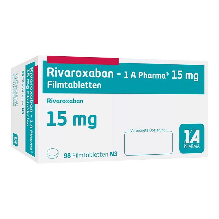 Rivaroxaban-1A Pharma 15 mg Filmtabletten 98 St auf E-Rezept kaufen ...