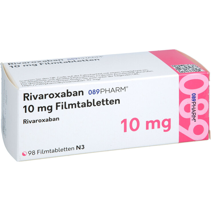 Rivaroxaban 089PHARM 10 mg Filmtabletten 98 St auf E-Rezept kaufen | APONEO
