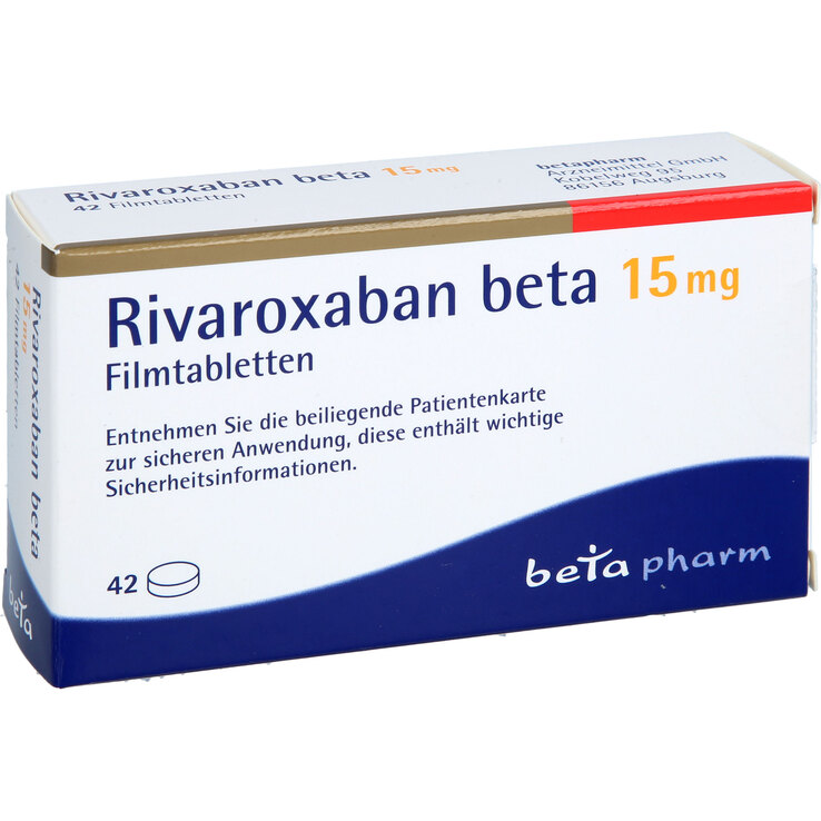 Rivaroxaban beta 15 mg Filmtabletten 42 St auf E-Rezept kaufen | APONEO