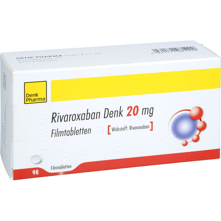 Rivaroxaban Denk 20 mg Filmtabletten 98 St auf E-Rezept kaufen | APONEO