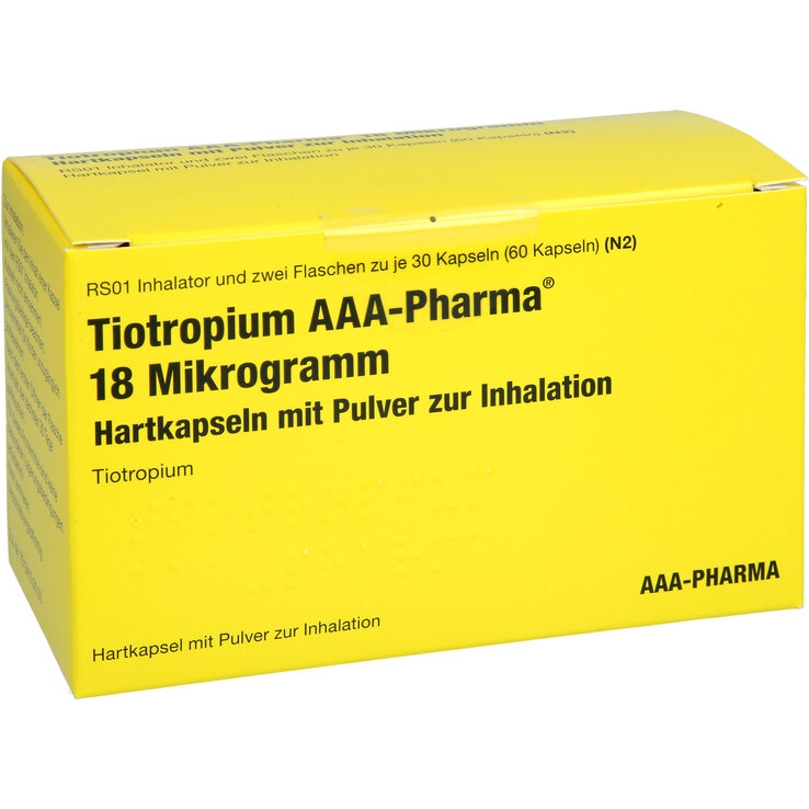 Tiotropium AAA-Pharma 18µg Hkp.mit Pulver zur Inh + Inhaler 60 St auf E ...